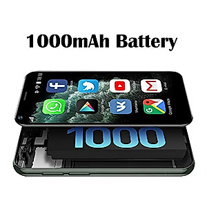 Hipipooo Super Small Mini Smartphone 3G Dual SIM Mobile Phone 1GB RAM 8GB ROM Android 6.0 Unlocked Kids Phone Pocket Cellphone (Black)