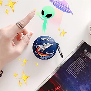 Silicone Case for Airpods Pro, Cute Astronaut Protective Soft Rubber Cover Skin with Keychain for Kids Teens Girls Boys (Astronaut Blue)