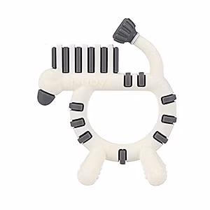Nuby Geo Zoos Massaging Silicone Teether with Multiple Textures, 3m+, Zebra