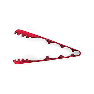 Fox Run 2 in 1 Pasta Measuring Tongs, 12.5", Red