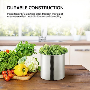 OCS Parts 1.5 Quart Bain Marie Pot | 5-5/8" x 4-7/16" Stainless Steel Pot for Warm or Cold Food, Sauces, Soups, or Organizing Cooking Utensils