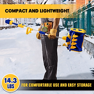 40V Cordless Snow Shovel Compatible with Dewalt 20V Battery(Tool Only), Electric Power Snow Thrower, Handheld Snow Blower with 13.2" in. Width 8" in. Depth, 26.5' ft Throwing Distance