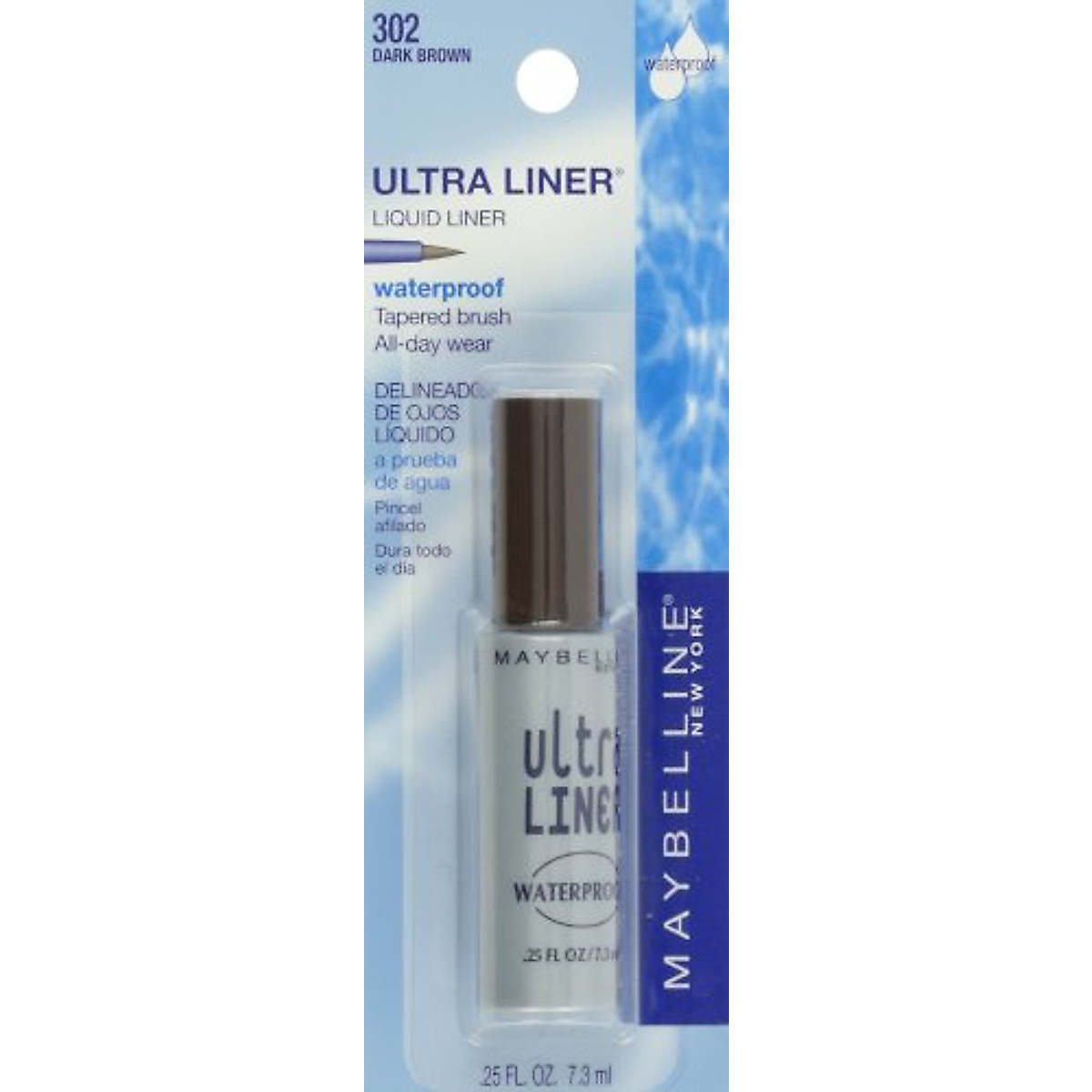 Maybelline New York Ultra Liner Waterproof Liquid Eyeliner, 302 Dark Brown, 0.25 fl. oz.