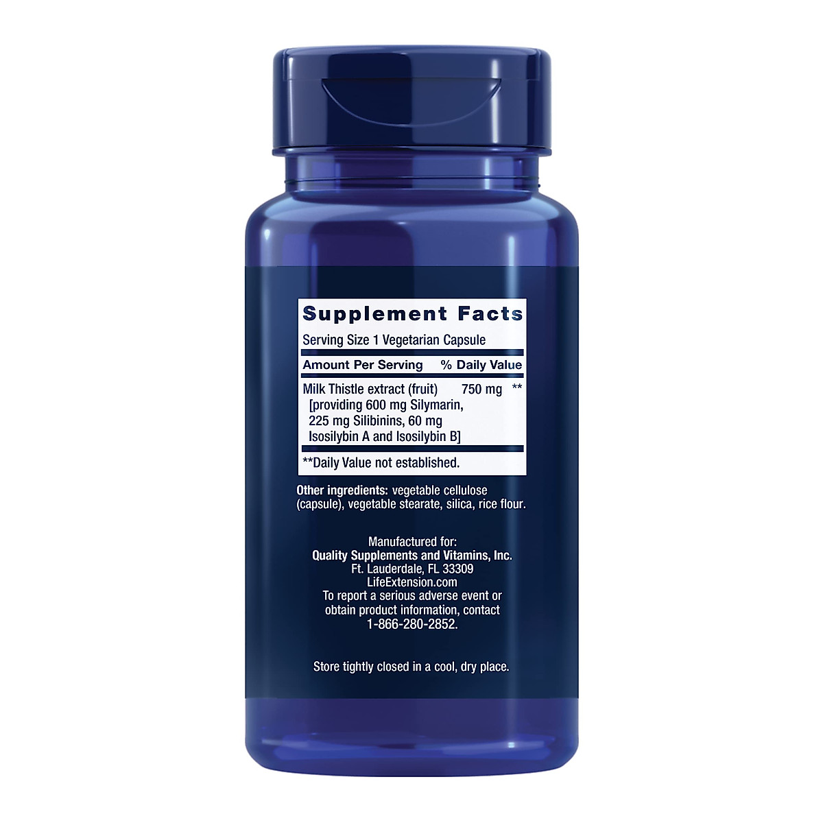 Life Extension Milk Thistle, silymarin, silibinins, isosilybin A & B, delivers full-spectrum milk thistle benefits for liver health, non-GMO, gluten-free, vegetarian, 60 capsules