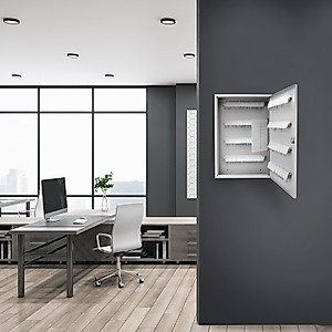 Barska Key Lock Key Cabinet Lock Box with Numbered Hooks and Tags - 160 POSITION - WHITE TAGS