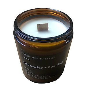 SunSest Scented Candle - for Home and Gifts - Lavender & Eucalyptus - 100% Natural Soy Wax and Pure Essential Oils - Women and Men Candles - Long Lasting- Stress Relief