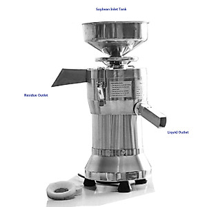 Commercial 110V Electric Tofu/Doufu Processing Machine Soy Milk Making Machine Soybean Milk Stainless Steel Soybeans Grinder Milker Soybean Liquid Residue Seperated for Business Purpose Only