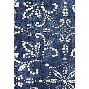 Honeycomb Indoor/Outdoor Boheme Indigo Highback Dining Chair Cushion: Recycled Fiberfill, Weather Resistant, Reversible, Comfortable and Stylish Patio Cushion: 21" W x 42" L x 4" T, 1 Count (Pack of 1)