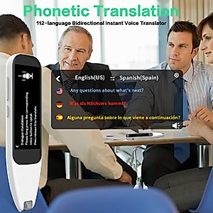 DOSMONO Document Scanners，OCR Text Reading Pen with 112 Languages Translator Device，Portable Real-time Translation Pen Scanner，Learning&Travel&Business Communicati，Text to Speech Device for Dyslexia