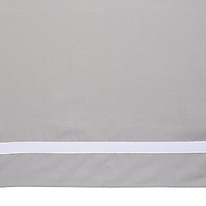 Lambs & Ivy Signature Gray Linen with White Trim 4-Sided Crib Skirt