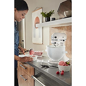 KitchenAid Ice Cream Maker Attachment Stand Mixer, 2 Quart, White