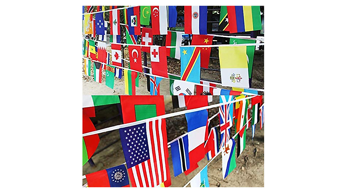 AMAPON 200 Countries Flags - 164 Feet International Flag Banner