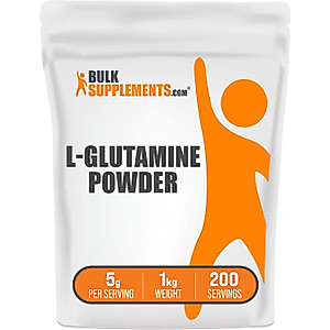 BulkSupplements.com L-Glutamine Powder - Glutamine Supplement, L-Glutamine 5000mg, L Glutamine Powder - Unflavored & Gluten Free, 5000mg per Serving, 1kg (2.2 lbs) (Pack of 1)