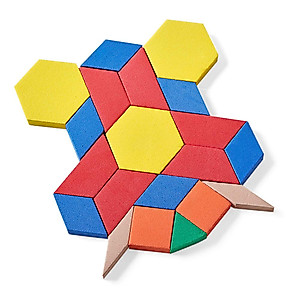 hand2mind Foam Plastic Pattern Blocks for Kids, Shapes for Kindergarten, Montessori Toys, Geometric Shapes, Symmetry, Shape Recognition, Pattern Blocks for Classroom (Set of 810)