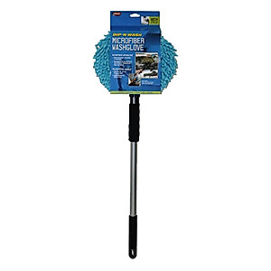 Carrand 93210 Long Chenille Microfiber Wash Mop with 48" Extension Pole , Black