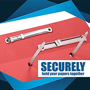 OLYMPX 500 Pcs of 2" Capacity Premium Metal Prong Paper Fastener Bases, 2.75 Inch Base for Paper File Clip Folder Accessories, Pack of 5 Boxes, 100 Bases per Box