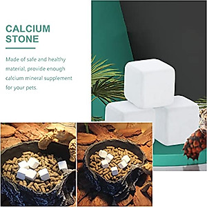 Mipcase Reptile Calcium 10pcs Professional Reptile Tank Substrate Calcium Cubes Safe Turtle Grinding Blocks (White) Aquarium