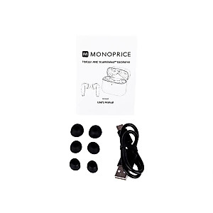 Monoprice Horizon ANC True Wireless Earphones with ANC, Qualcomm QCC3040 Bluetooth 5.2, 4 Mics, CVC 8.0, Adaptive aptX, AAC, Gaming Low Latency Mode, Sweatproof, Charging Case