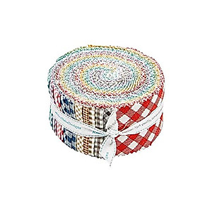 Lori Holt Bee Ginghams Rolie Polie 40 2.5-inch Strips Jelly Roll Riley Blake Designs RP-12550-40