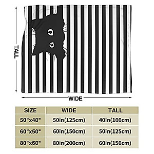Perinsto Black Cat Throw Blanket Ultra Soft Warm All Season Decorative Fleece Blankets for Bed Chair Car Sofa Couch Bedroom 50"X40"