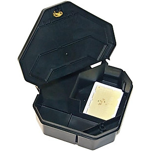 JT EATON 904 Gold Key Rat Depot Plastic Heavy Duty Tamper Resistant Bait Station with Solid Lid, 11-3/8" Length x 10-1/4" Width x 3-1/2" Height (Case of 6)