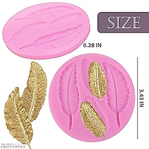 Feather Candy Molds for Baking - Pink Candy Molds Silicone Soap Molds for Clay Crafting Feather Mold Fondant Silicon Molds for Soap Making - Kitchen Decor Pink Chocolate 3D Molds for Cake Decorating