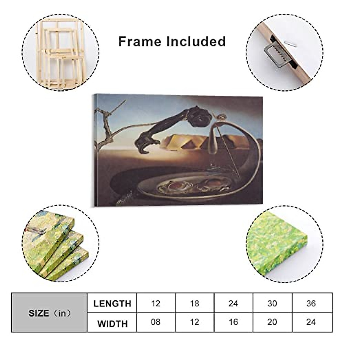 ZOW ZOW MEN Salvador Dali The Sublime Moment Surrealism Dalí Canvas Poster Wall Art Decor Print Paintings for Living Room Bedroom Decoration Frame:12x18inch(30x45cm)