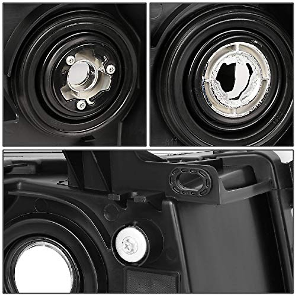 DNA MOTORING HL-OH-CSIL07-CH-AM Pair of Chrome Amber Headlights Compatible with 07-13 Silverado 1500/07-14 Silverado 2500 HD 3500