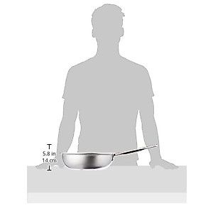 Pentole Agnelli Professional Aluminum Line Mantecare Frying Pan 5 mm Radiant, 28 cm, Silver