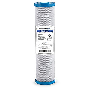 Hydronix CB-45-2001 Whole House, Commercial & Industrial NSF Coconut Carbon Block Water Filter, 4.5" x 20" - 1 Micron