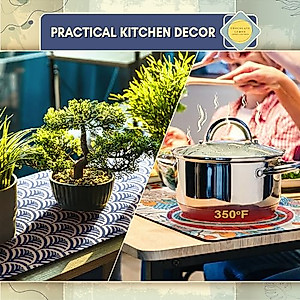 Long Dining Table Runner for Kitchen - Table Decor Trivet That Fits Farmhouse, Rustic and Boho Energy - Waterproof - Heat Resistant 350F - Handles Hot Dishes, Plates & Pots