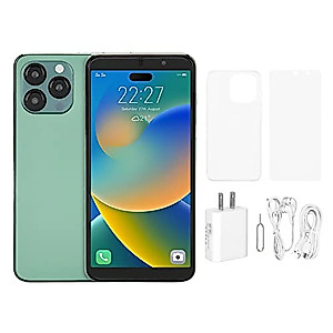 Vikye 6.1in Smart Phones 3G WiFi GPS Cell Phones for Men Women Adults 4GB 64GB 7000mah 800W 1600W 100‑240V US Plug (Green)