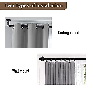 FELIDESIGN Outdoor Curtain Rod, 1 Inch Industrial Curtain Rod, Stainless Steel Curtain Rods, Black Curtain Rod, Curtain Rods for Windows 28 to 48, Rust Resistant for Indoor/Outdoor Use