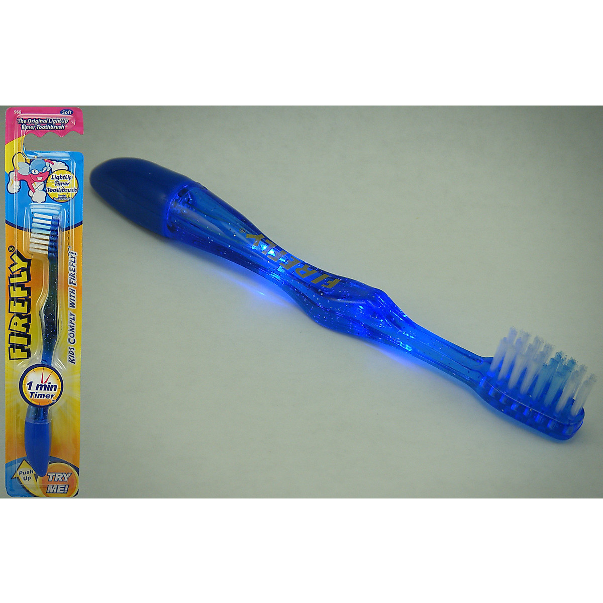 Dr. Fresh Firefly, The Original Flashing Light Up Timer Toothbrush for Kids, Soft Bristle, 1 Minute Timer (Pack of 12)