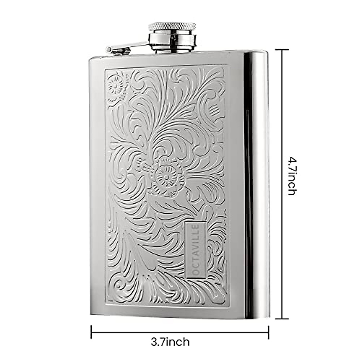 Octaville flasks for liquor for men Stainless quality hip flask 8oz Pocket Engraved Wine Drink Pot Alcohol flagon metal 220ml whiskey flask (Pattern)