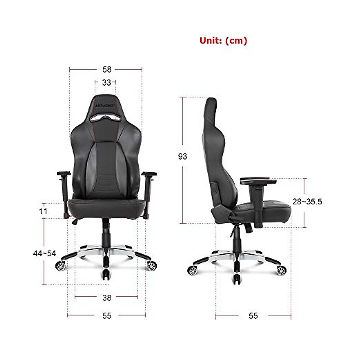 AKRacing Office Series Obsidian Ergonomic Computer Chair with High Backrest, Recliner, Swivel, Tilt, Rocker and Seat Height Adjustment Mechanisms - Carbon Black - PC/Mac/Linux
