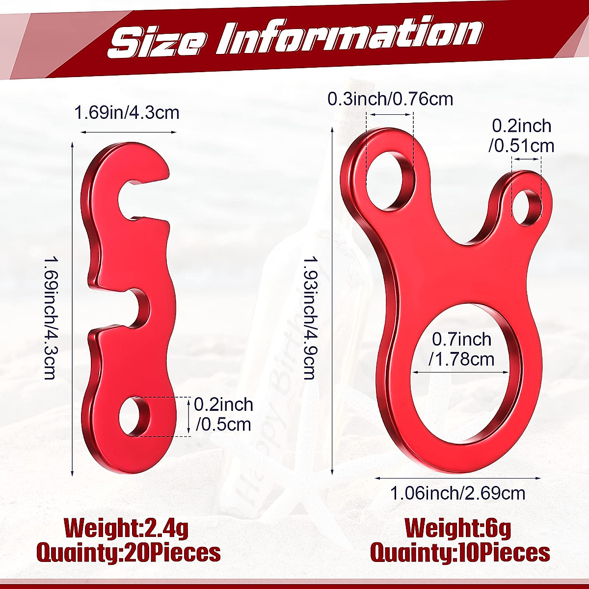 30 Pieces Aluminum Alloy Guyline Cord Adjuster Camping Rope Tensioner Aluminum Alloy Tent Rope Tightener for Tent Camping Hiking Outdoor Activity, 2 Styles