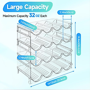 IROONN Water Bottle Organizer for Cabinet, Stackable Water Bottle Storage Rack, 4 Tier Water Bottle Holder for Kitchen Pantry, Tumbler Travel Mug Cup Organizer, Hold 16 Bottles