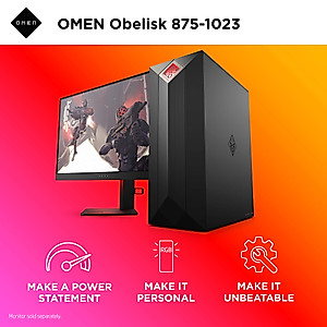 Omen by HP Obelisk Gaming Desktop Computer, 9th Generation Intel Core i9-9900K Processor, NVIDIA GeForce RTX 2080 SUPER 8 GB, HyperX 32 GB RAM, 1 TB SSD, VR Ready, Windows 10 Home (875-1023, Black)