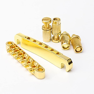 Set of Gold Tune-O-Matic Guitar Bridge Tailpiece for LP Electric Guitar Replacement Parts