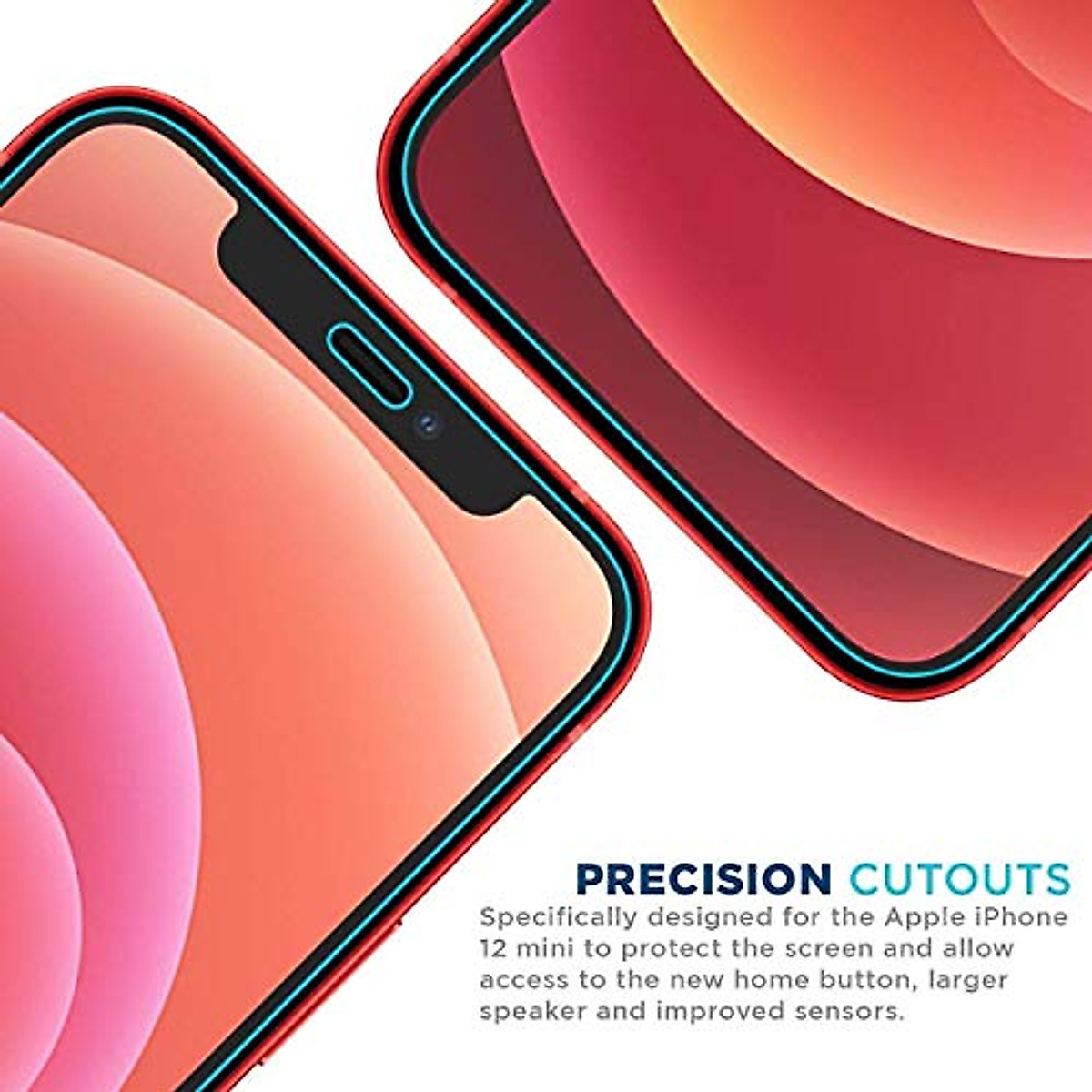 Tech Armor Ballistic Glass Screen Protector Designed for Apple NEW iPhone 12 mini 5.4 Inch 3 Pack Tempered Glass 2020