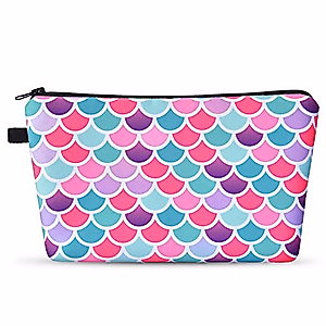 WERNNSAI Mermaid Makeup Bag - Travel Cosmetic Bag for Girls Women Gift Water-resistant Vanity Toiletry Bag Pouch Beauty Cosmetic Organizer Gadget Pencil Case