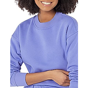 Amazon Essentials Women's Cropped Drop Shoulder Sweatshirt (Available in Plus Size), Purple Blue, Small