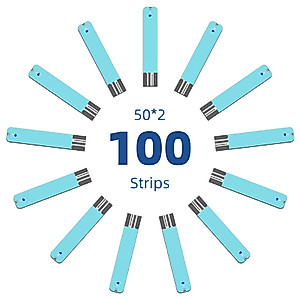 Metene TD-4116 Blood Glucose Test Strips, 100 Count Blood Sugar Test Strips for Diabetes, Use with metene TD-4116 Blood Glucose Monitoring System Only