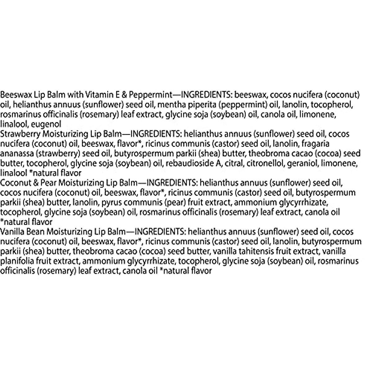 Burt's Bees Lip Balm Easter Basket Stuffers, Moisturizing Lip Care Spring Gift, for All Day Hydration, 100% Natural, Original Beeswax, Strawberry, Coconut & Pear & Vanilla (4 Pack)