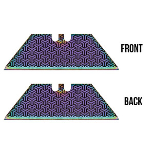NDZ Performance Steel Blade Replacement for Berkling Utility Knife, Custom Razor Blade, Double Sided Laser Engraved Designs, Rainbow - TriWeave, 1 Pack