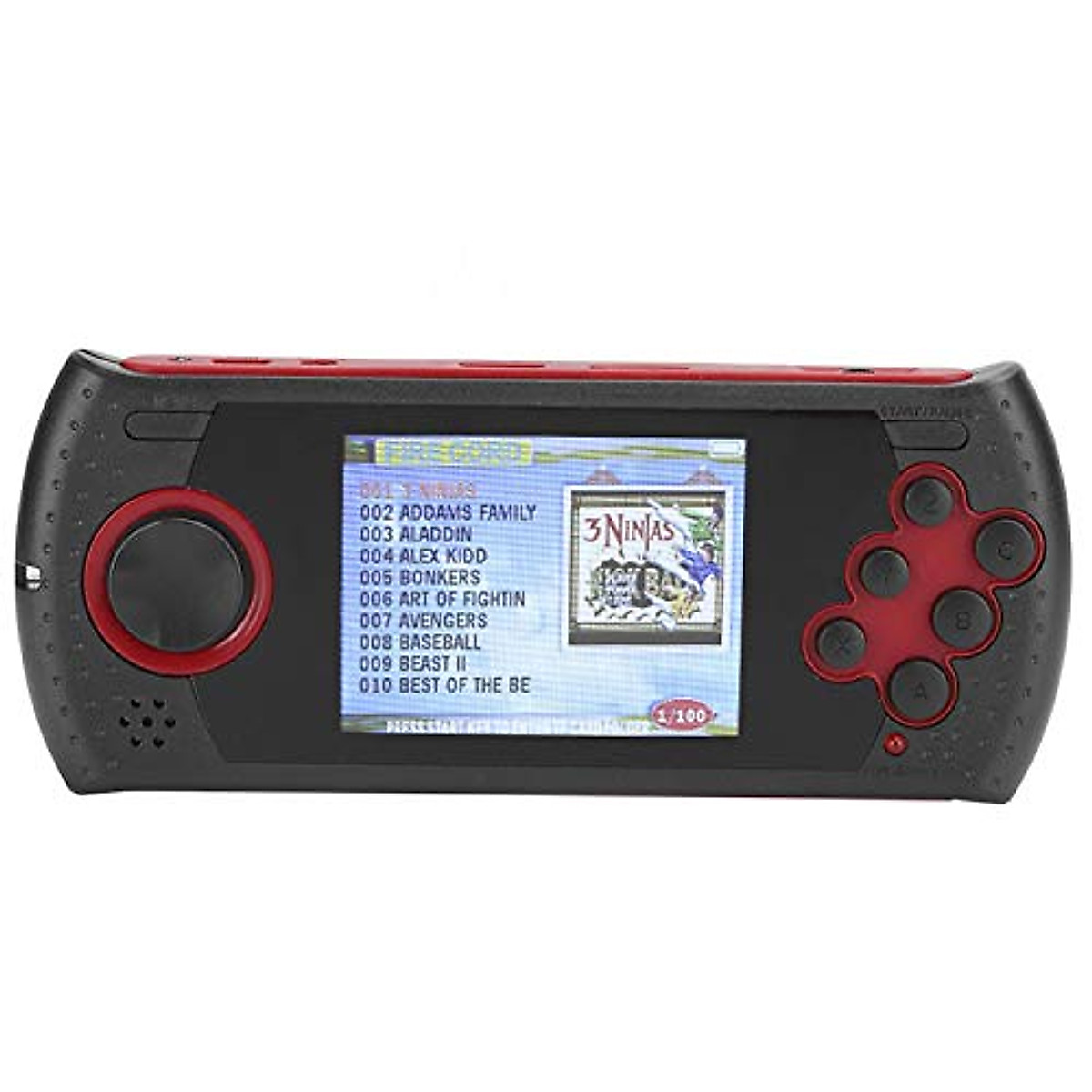 Socobeta 100 in 1 Game Controller 1GB Memory Gamepad Handheld with 2.8 Inches Color Screen(red)