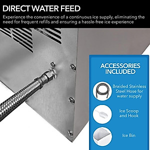 Whynter MIM-14231SS 14'' Undercounter Automatic Stainless Steel Marine 23lb Daily Output Ice Makers, One Size