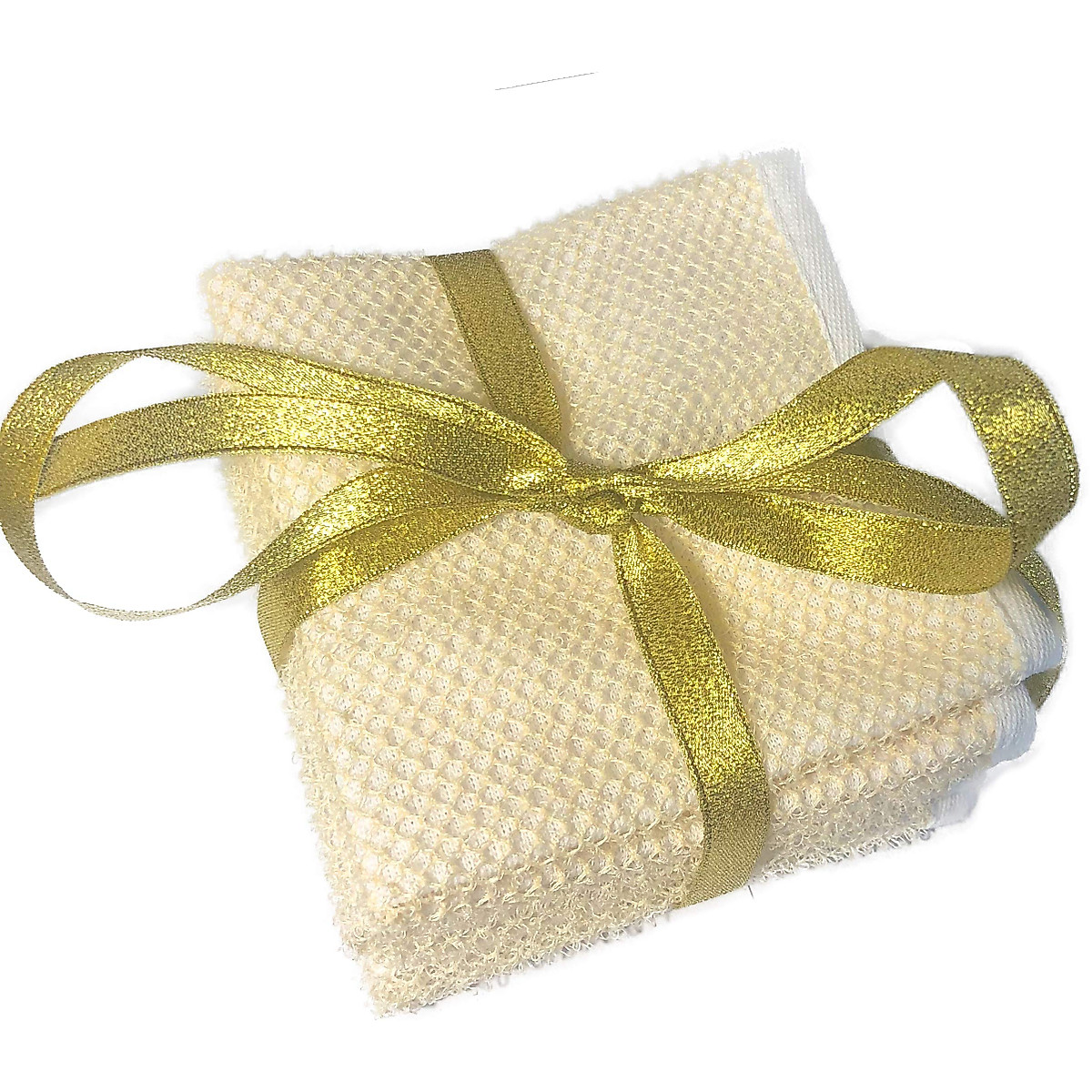 3 pcs/set Soft Weave Home Spa Exfoliating Face and Body Wash Cloths, Dual-Sided With Exfoliating Scrub and Soft Terry Cloth - Shower Scrubber - Remove Dead Skin - Great for Skin Care in the Bath