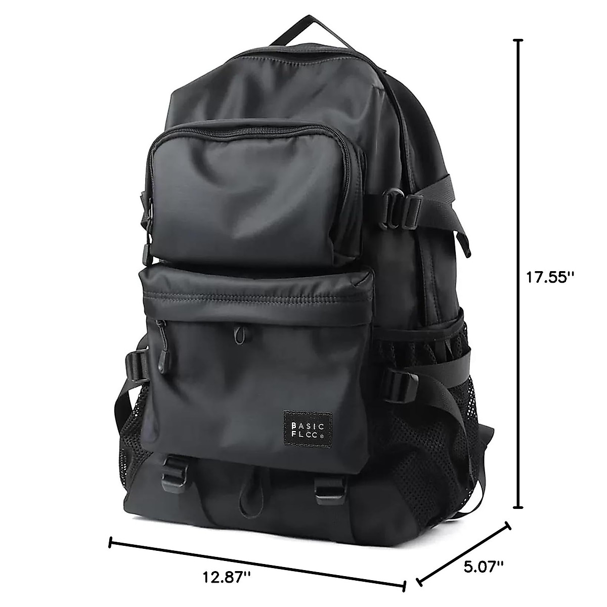 Simple Mens Backpacks for Working with Laptop Compartment,Camping Rucksack School Backpack Bookbag for Men College Students,Lightweight Durable Hiking Travel Computer Bag Fits 15.6 Inch Notebook,Black